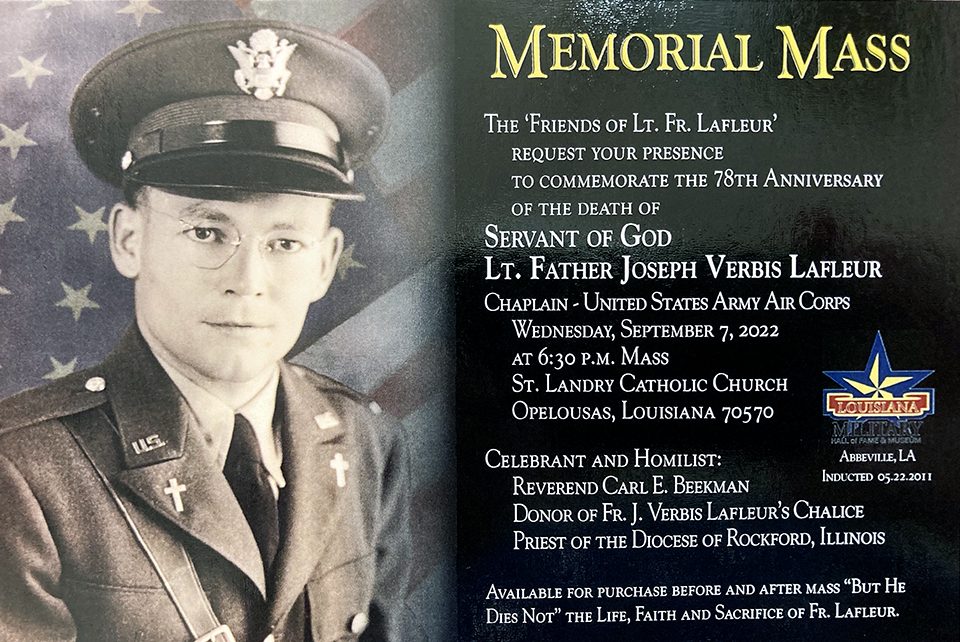 Servant of God Lt. Father Joseph Verbis Lafleur Memorial Mass ...