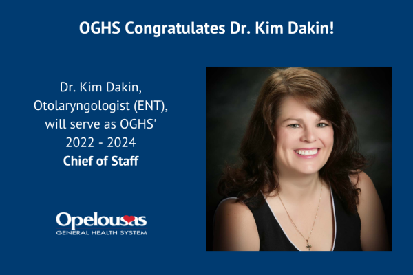 Dr. Kim Dakin, Otolaryngologist (ENT) Will Serve As New OGHS Chief of ...